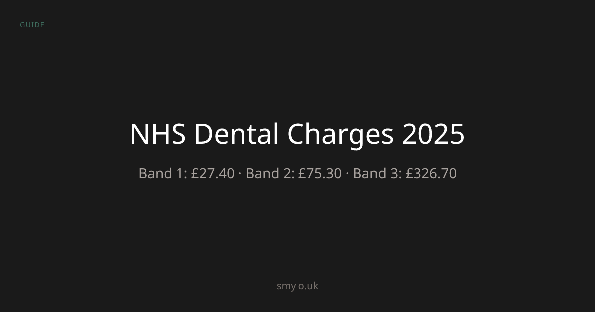 NHS Dental Charges 2025/26 — Complete Guide | Smylo | Smylo
